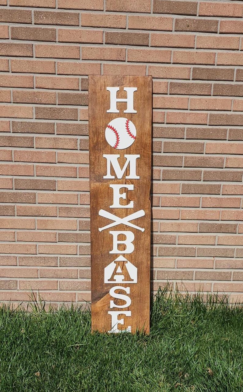 Porch Leaner Baseball Home Base, Welcome Porch Sign, Front Door Sign ...
