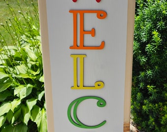 Porch Leaner, Welcome Porch Sign, Front Door Sign, Leaning Porch Sign ...