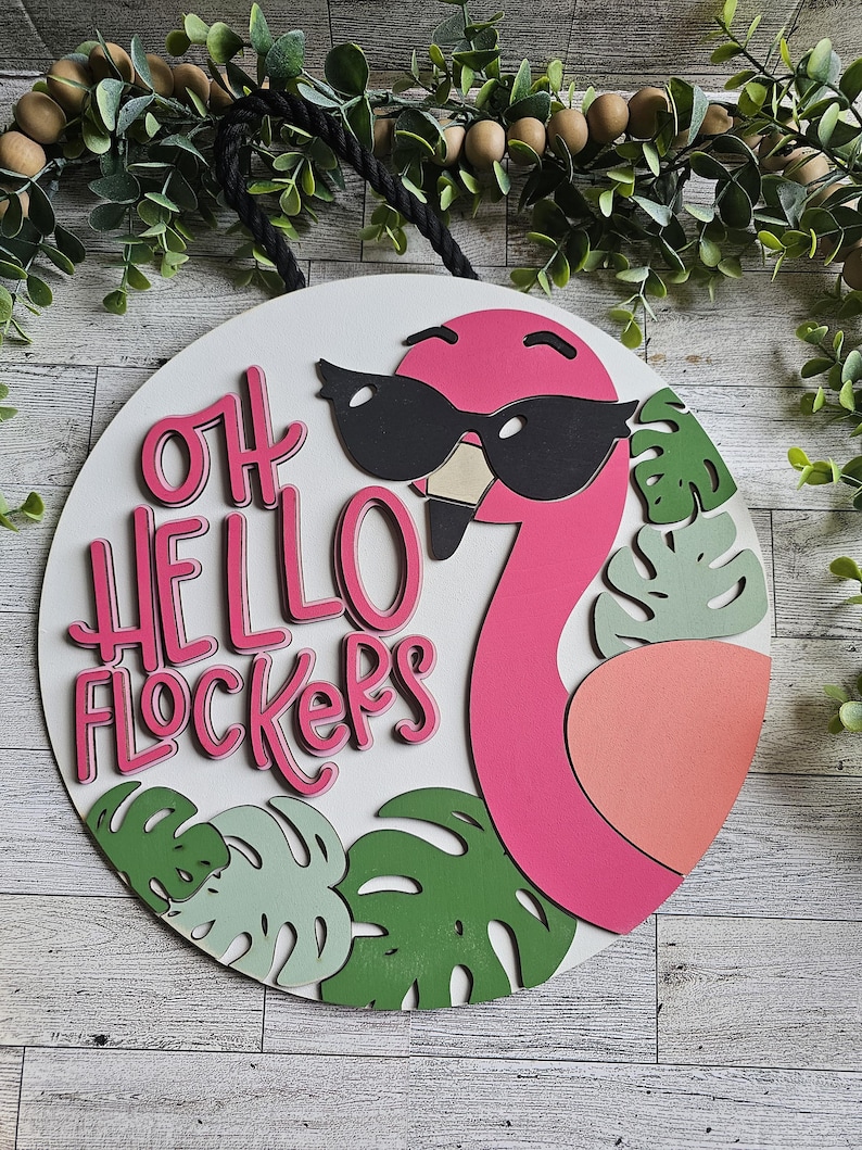 Wooden Front Door Hanger for Summer, Door Décor, Front Door Sign ...