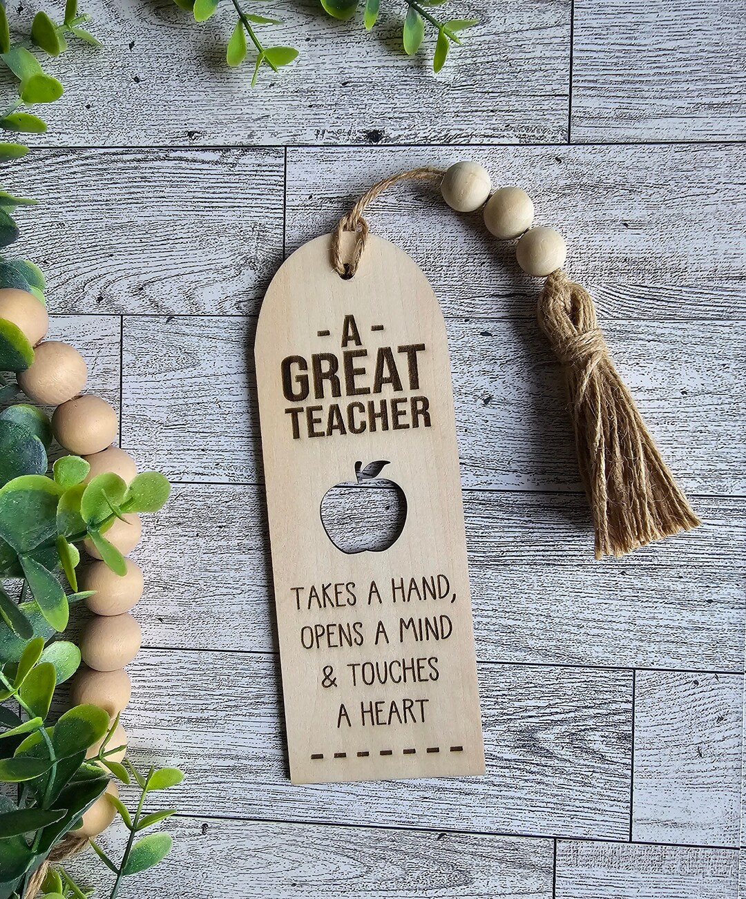 Handcrafted Wood Laser-cut Bookmarks for Teachers - Etsy