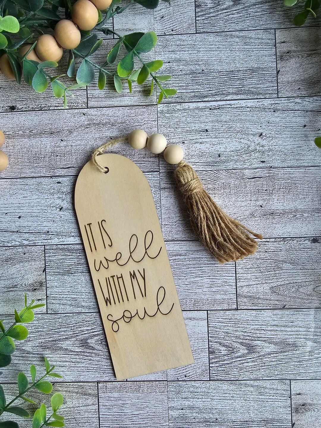 Handcrafted Wood Laser-cut Bookmarks- It is Well With My Soul - Etsy