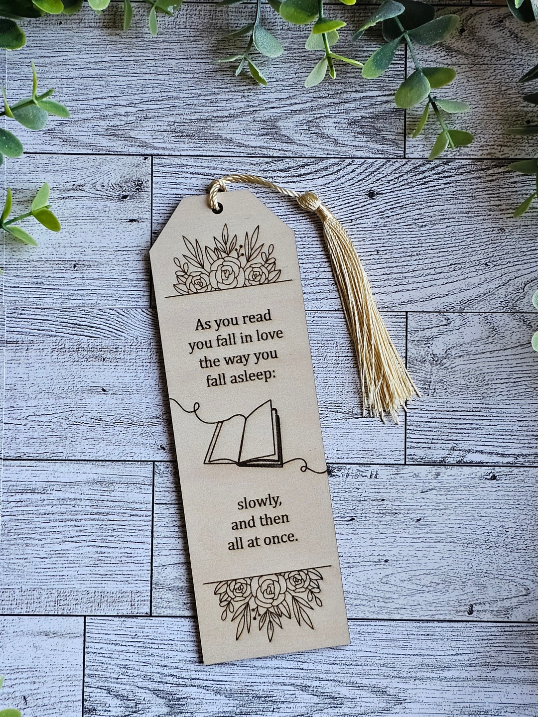 Handcrafted Wood Laser-cut Bookmark - as You Read - Etsy