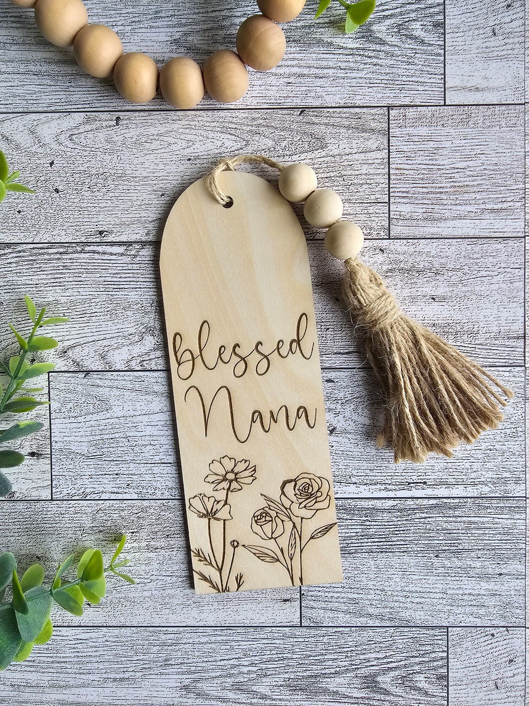 Handcrafted Wood Laser-cut Bookmarks- Blessed Nana - Etsy