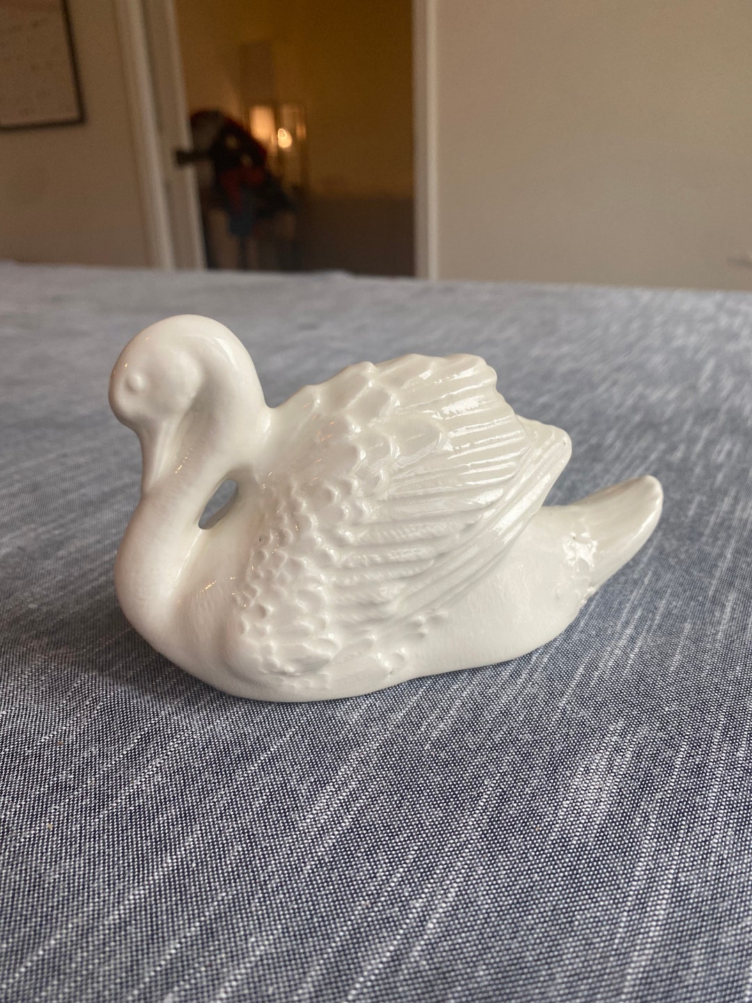 1960’s Handmade Ceramic White Swan Figurine - Etsy