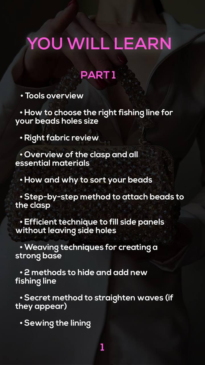 Beaded Bag Masterclass PDF + Video Access | Beaded Bag Tutorial | Glass ...