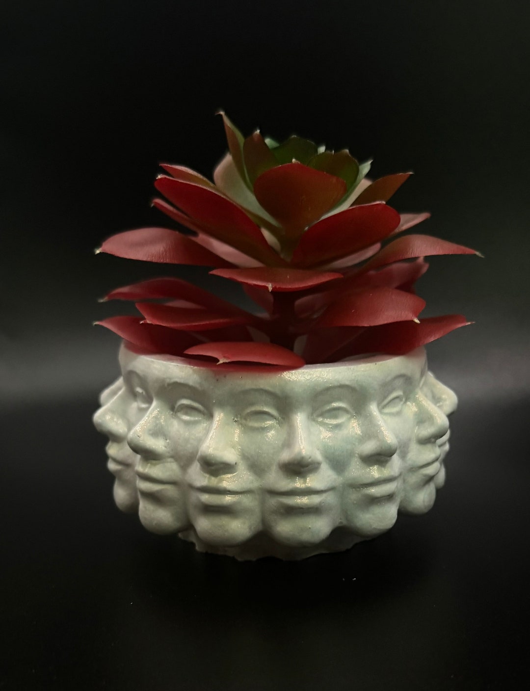 Polyface Planter Pot Heads Unique Bowl Ashtray Vase Jewlery Key Holder ...