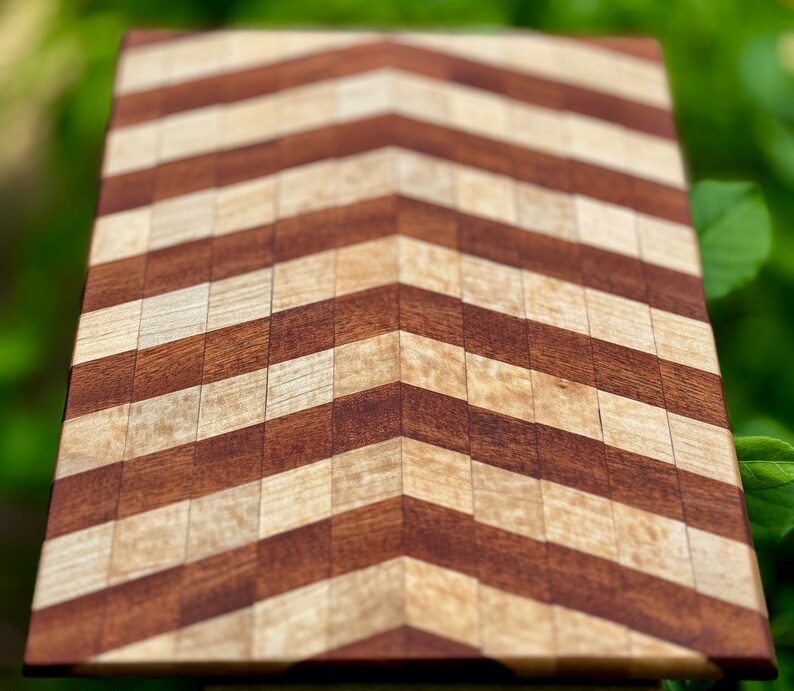 Exotic Wood Cutting Board - Chevron Design Made With Sapele and Maple ...