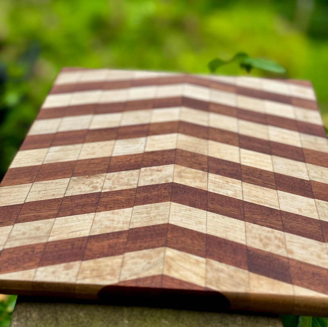 Exotic Wood Cutting Board - Chevron Design Made With Sapele and Maple ...