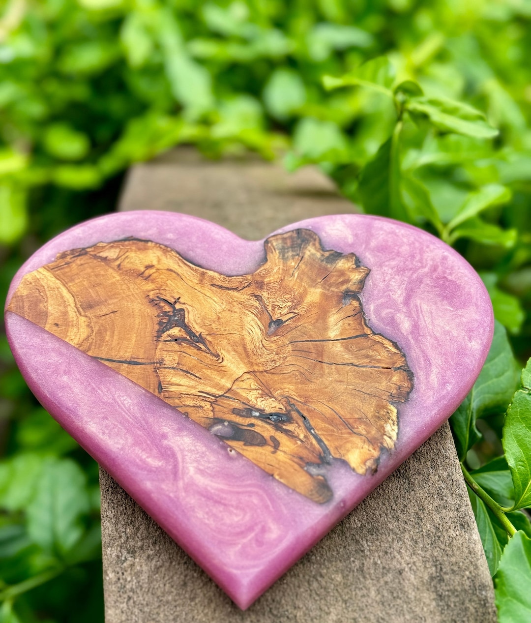 Exotic Wood and Epoxy Heart Shaped Board (cutting Board, Charcuterie ...