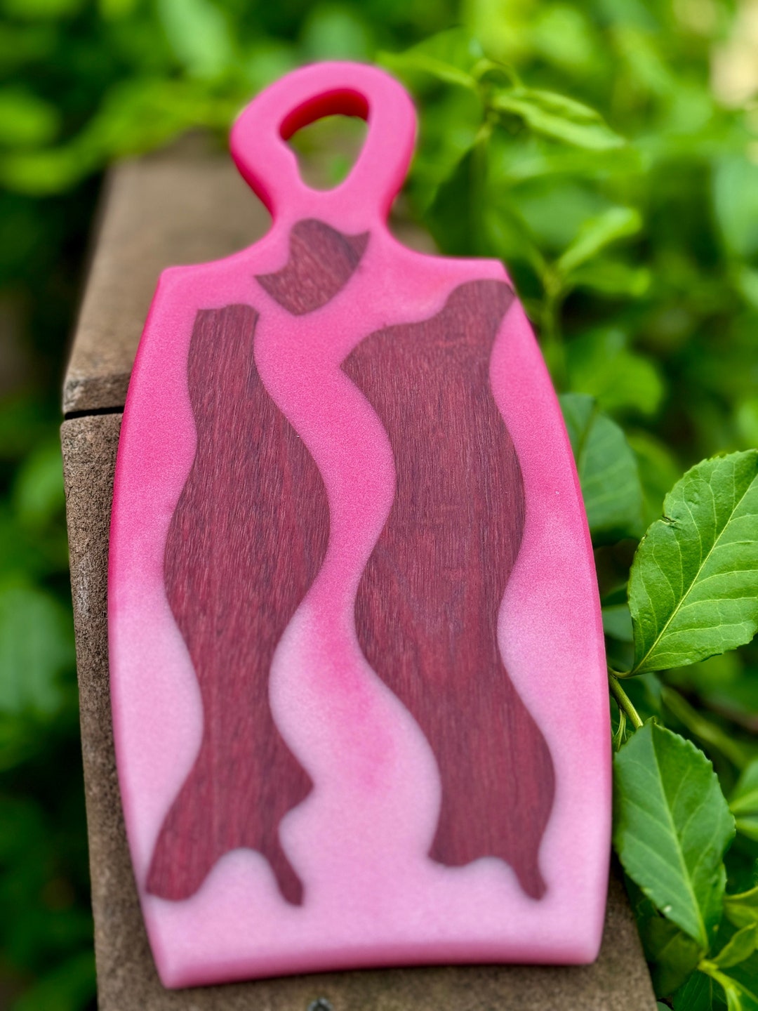 Exotic Wood and Epoxy Board With Handle (cutting Board, Charcuterie ...