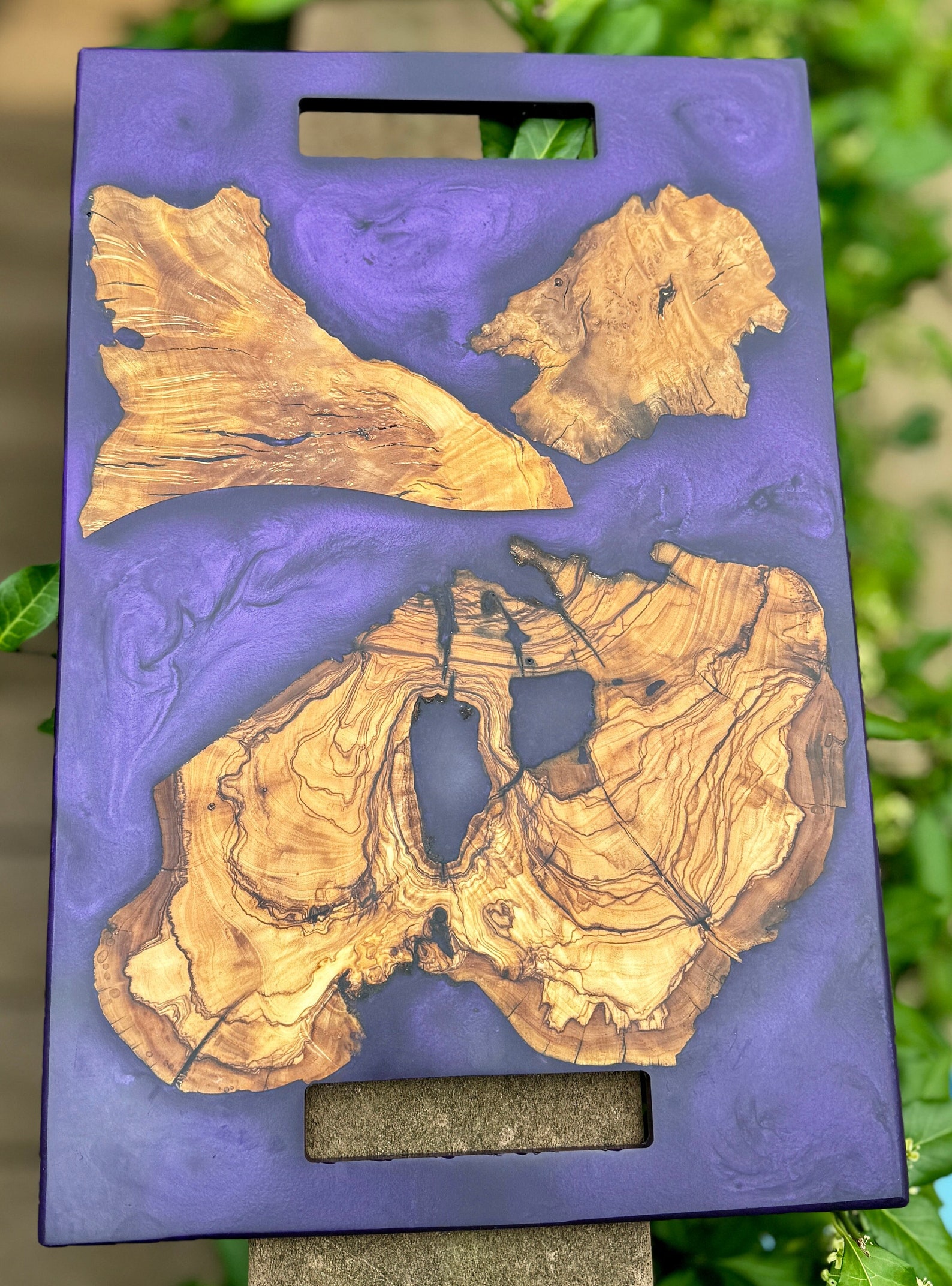 Exotic Wood and Epoxy Board cutting Board, Charcuterie Board With Two ...