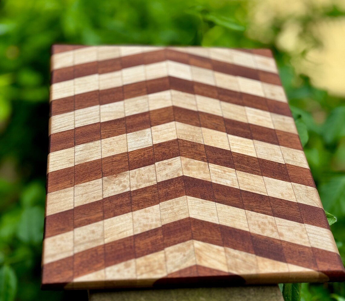 Exotic Wood Cutting Board - Chevron Design Made With Sapele and Maple ...