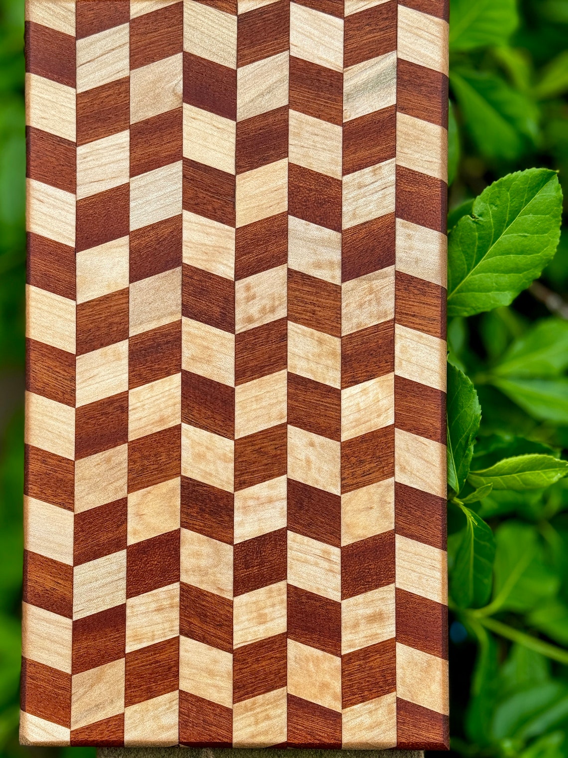 Exotic Wood Cutting Board - 3D Checkerboard Design Made With Sapele and ...