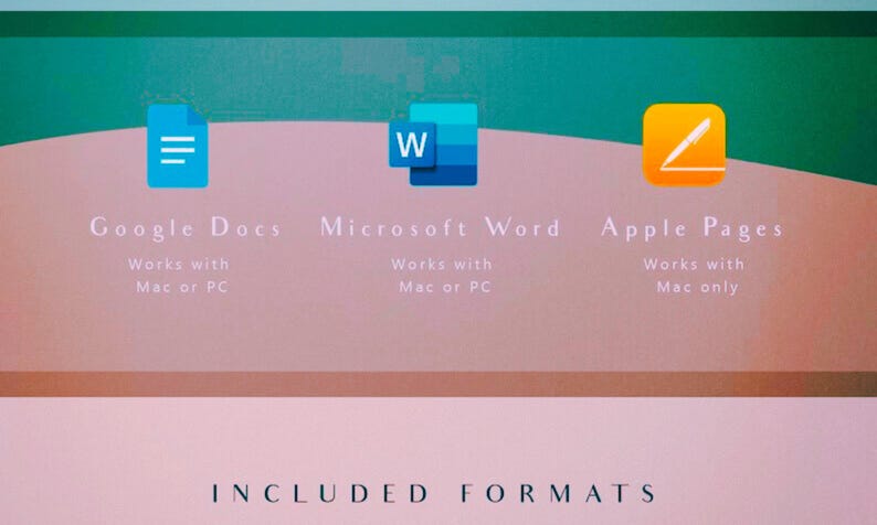 Professional Resume Template for MS Word, Mac Pages, Google Docs Resume With Border Line, Modern ...