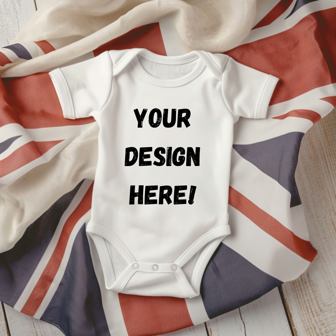 English Baby Mockup UK Flag Mockup for Baby Onesie United Kingdom Baby ...