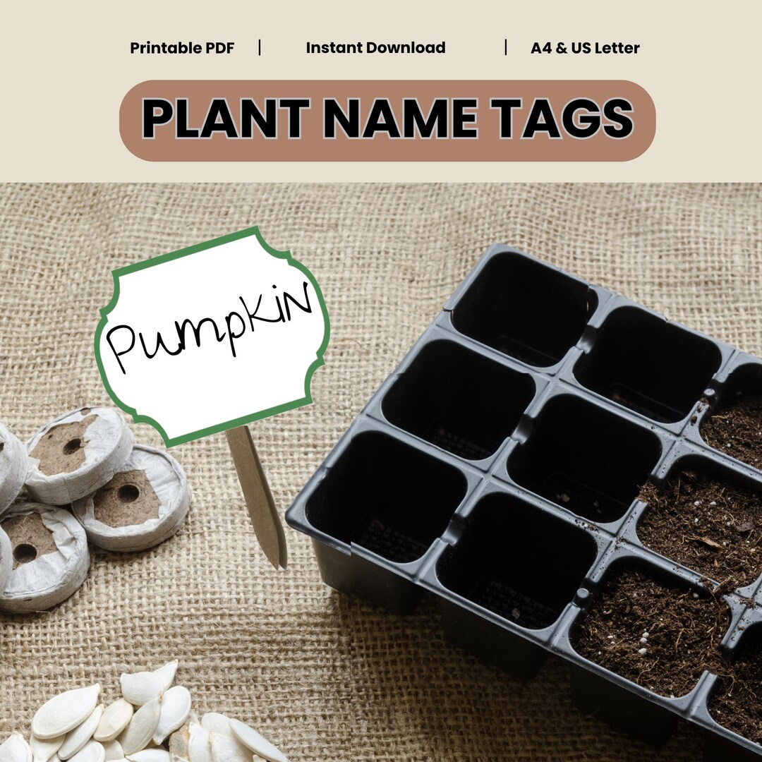 Downloadable Garden Marker Tag 5cmx4cm PDF Printable Seed Marker Plant ...