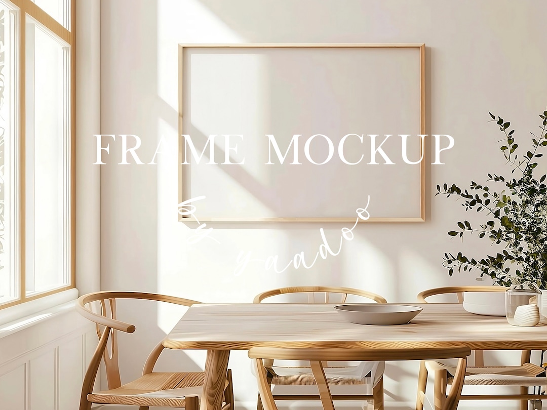 DIN A Horizontal Frame Mockup, Frame Template for Photoshop, Wood Frame ...