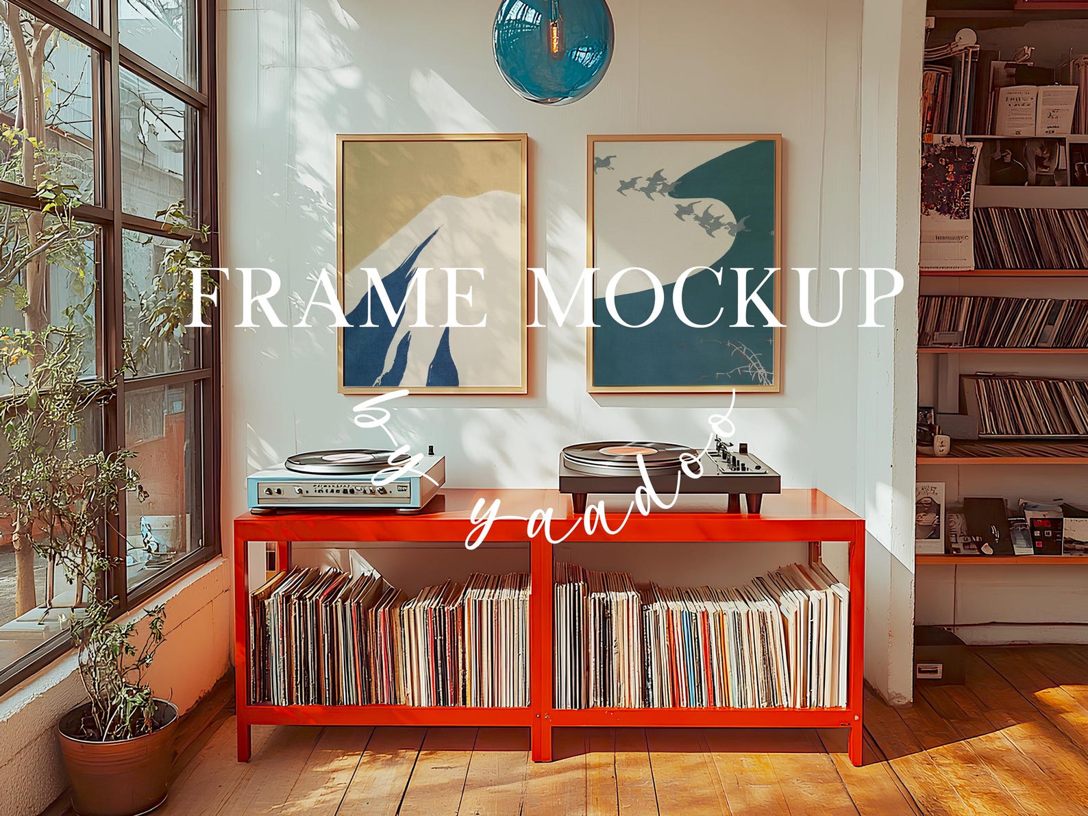 Two Frame Mockup, Vertical Frame Mockup for Photoshop, Wood Frame PSD ...