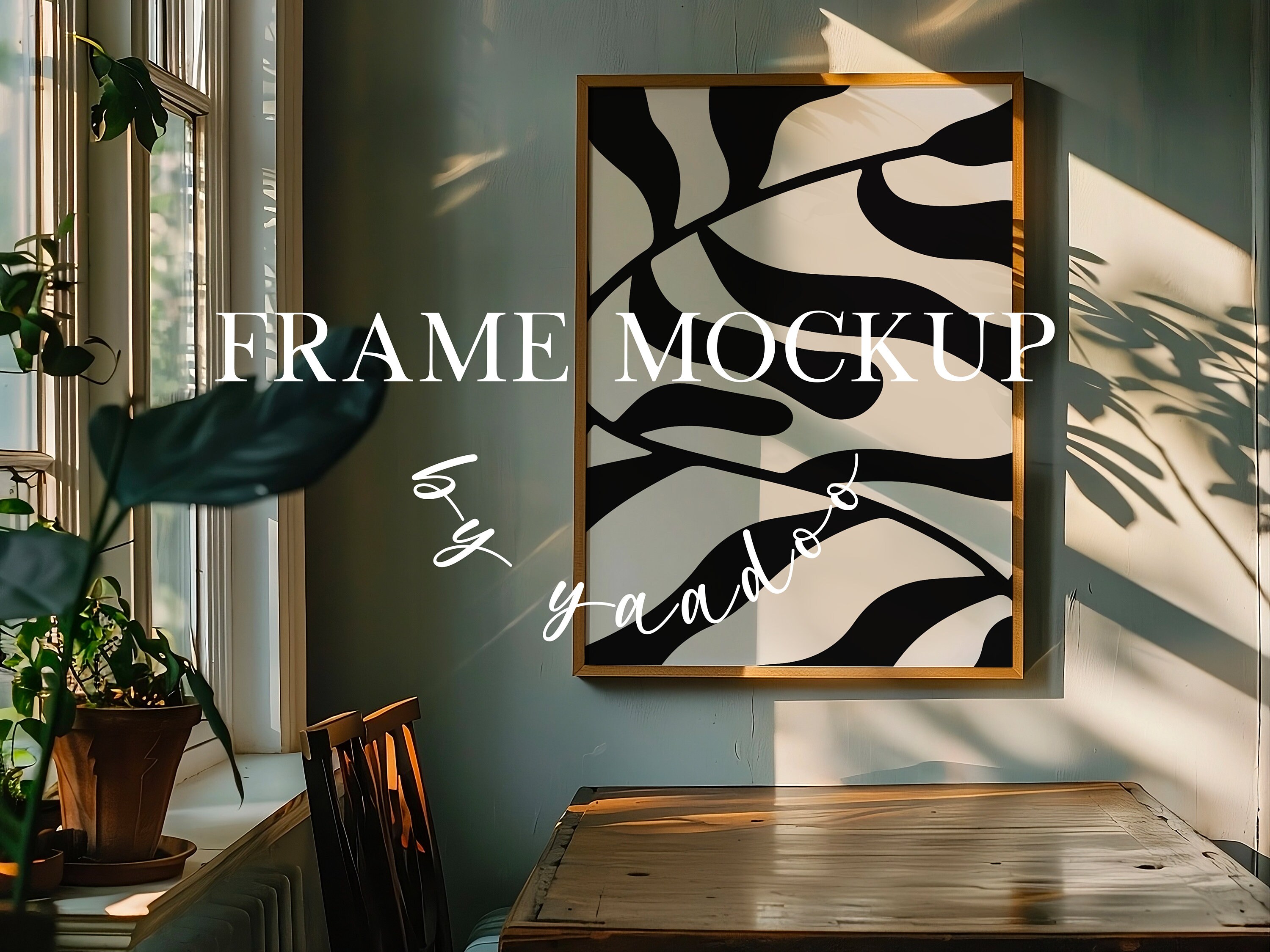 DIN A Vertical Frame Mockup, Frame Template for Photoshop, Wood Frame ...