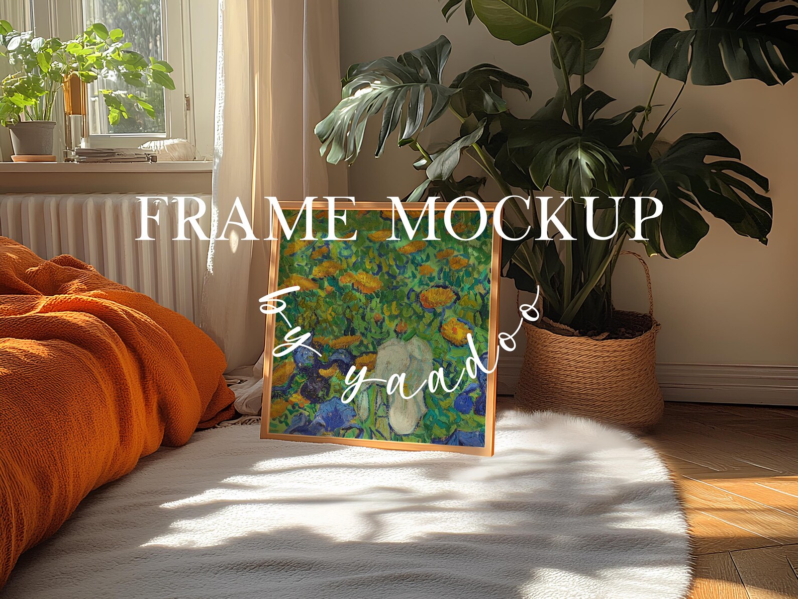 Square Wood Frame Mockup for Prints,digital Wooden Frame Mockup,psd ...
