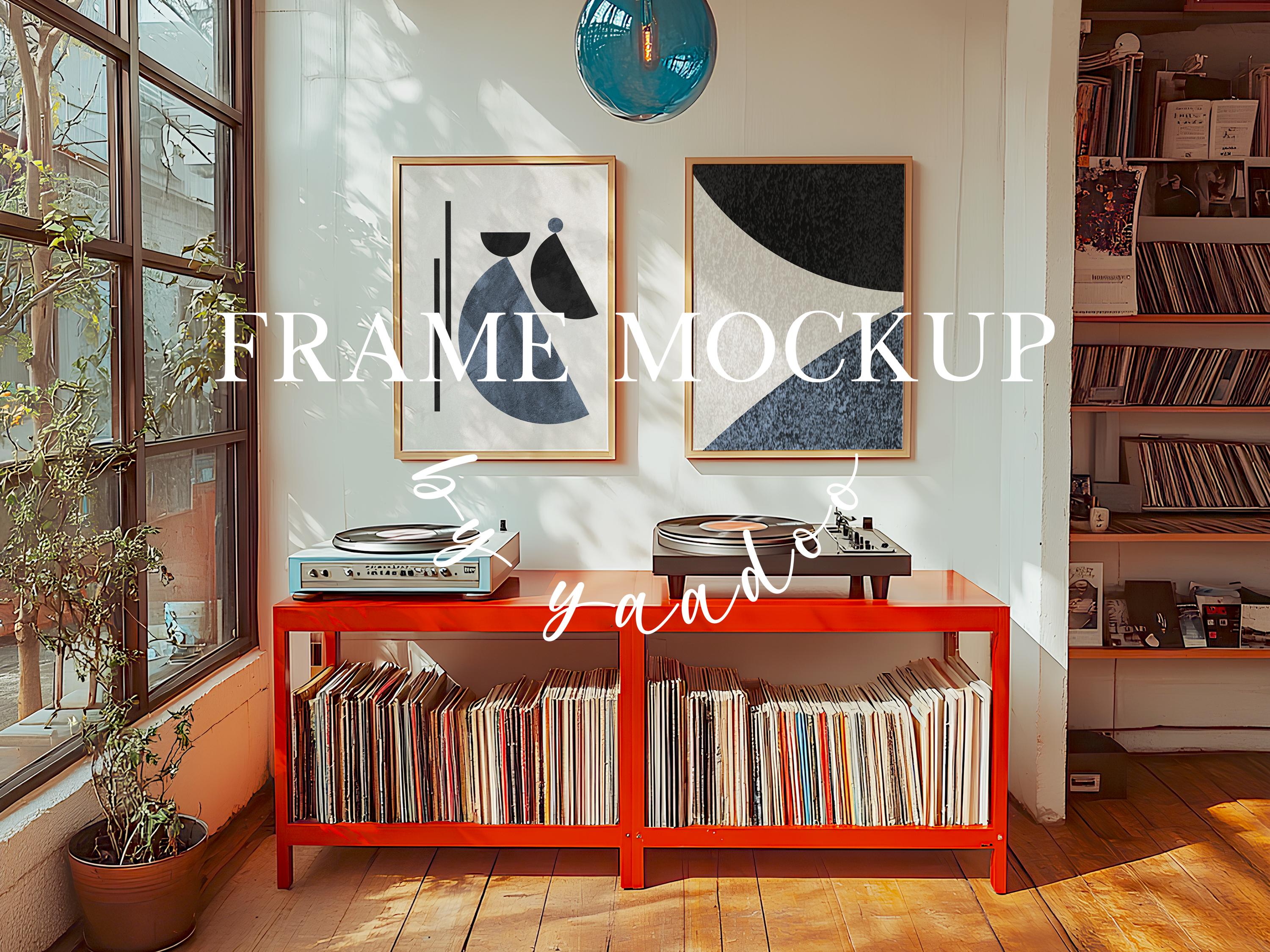 Two Frame Mockup, Vertical Frame Mockup for Photoshop, Wood Frame PSD ...