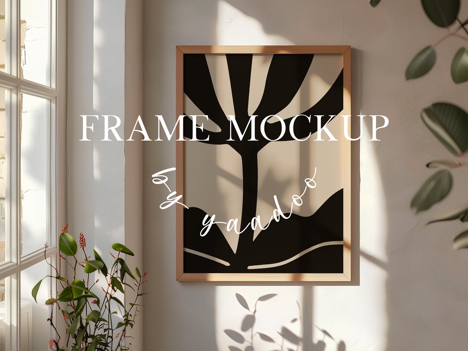 DIN A Vertical Frame Mockup, Frame Template for Photoshop, Wood Frame ...