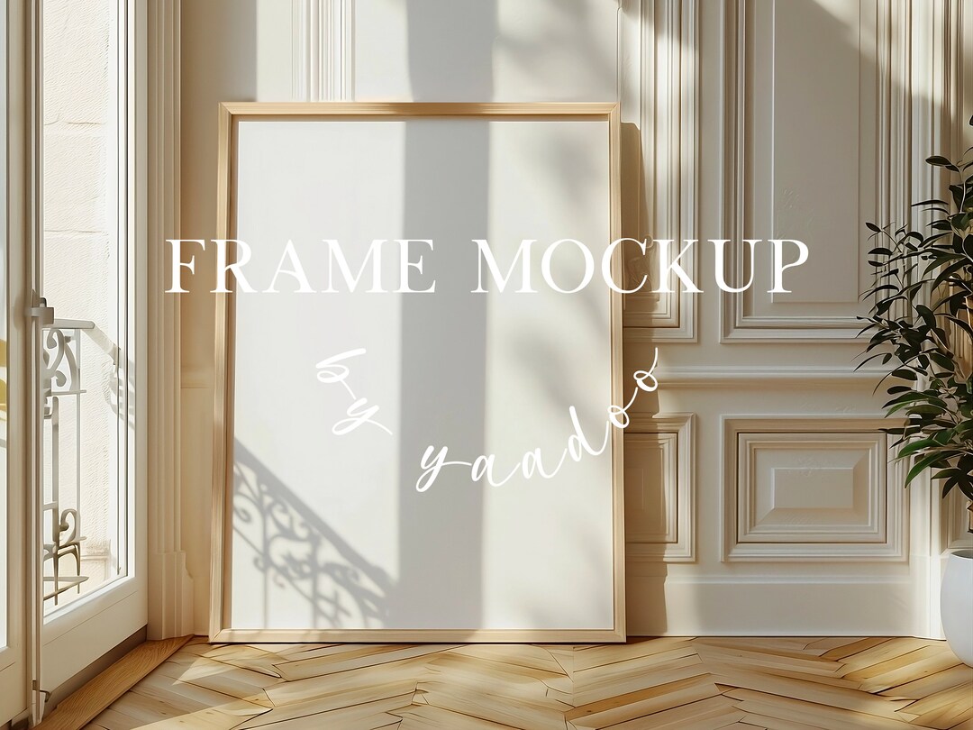 DIN A Vertical Frame Mockup, Frame Template for Photoshop, Wooden Floor ...