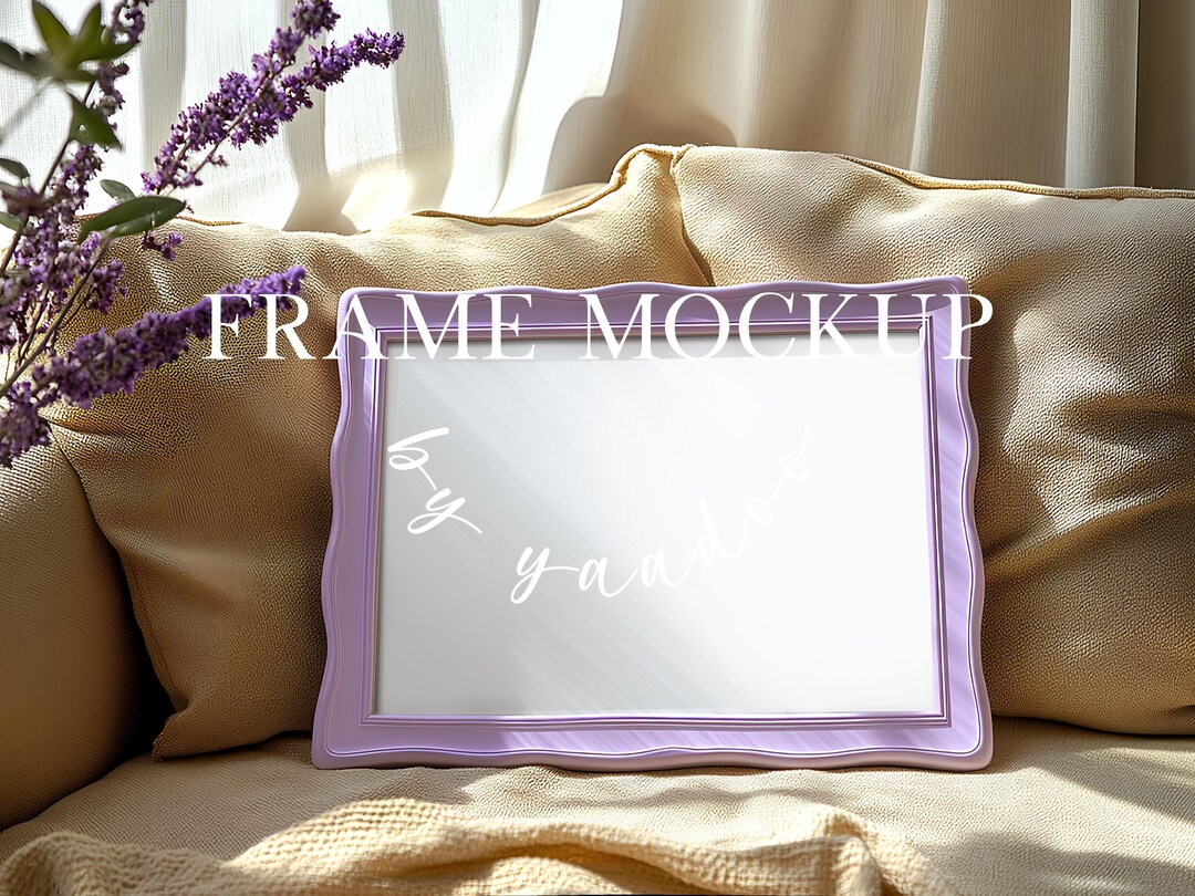 Preppy Horizontal Print Frame Mockup, Wavy Frame PSD Template, Din A ...