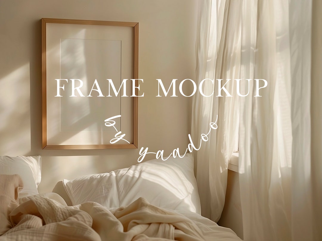 Side View DIN A Vertical Frame Mockup in Home Interior, Bedroom Frame ...