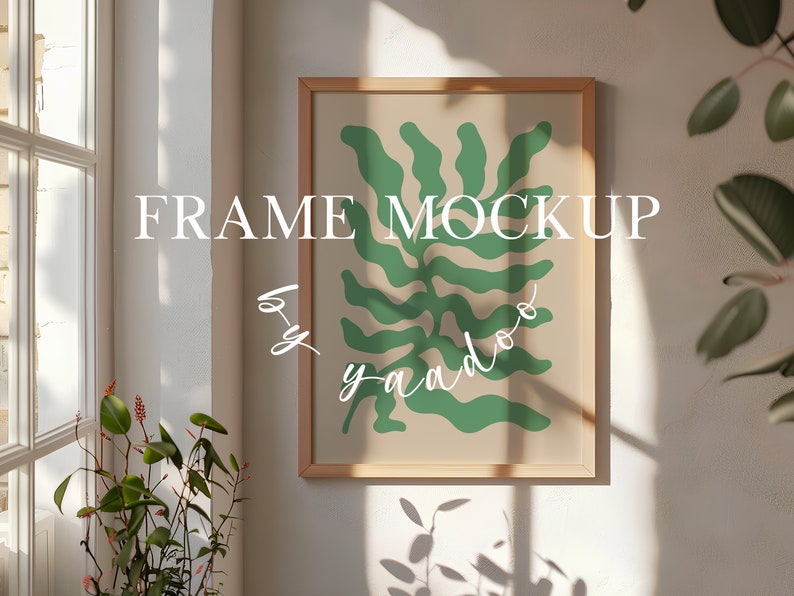 DIN A Vertical Frame Mockup, Frame Template for Photoshop, Wood Frame ...