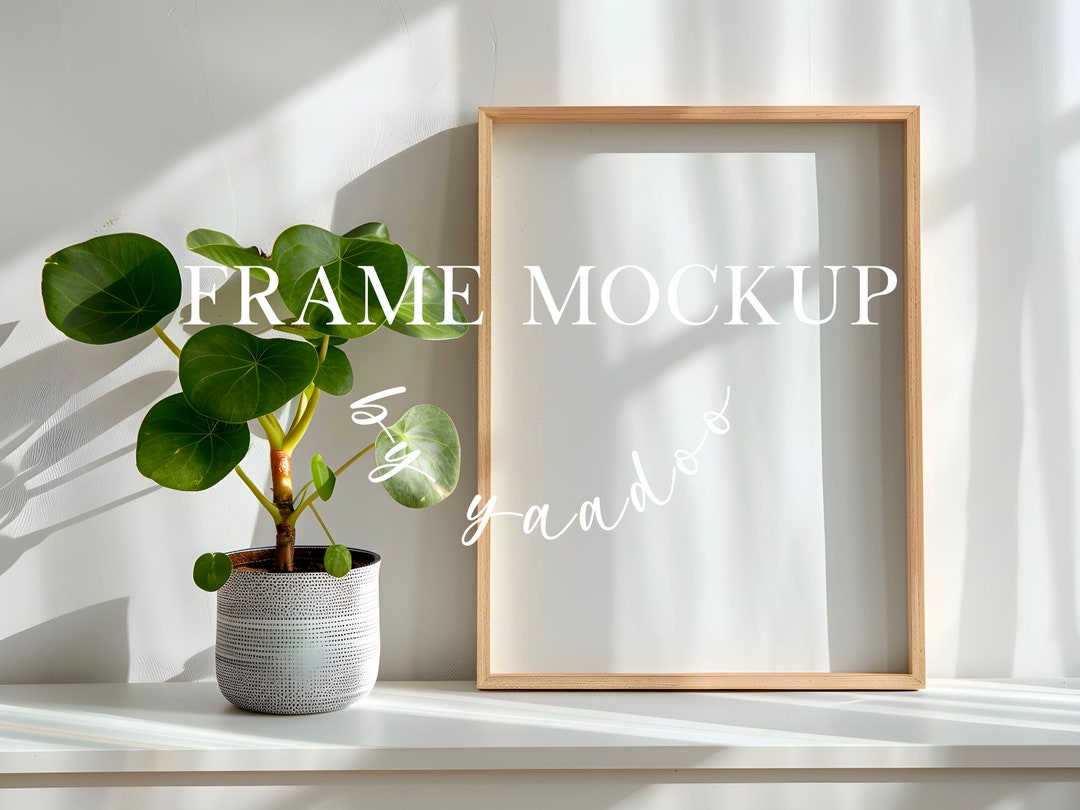 DIN A Vertical Frame Mockup, Frame Template for Photoshop, Wood Frame ...