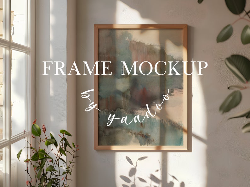 DIN A Vertical Frame Mockup, Frame Template for Photoshop, Wood Frame ...