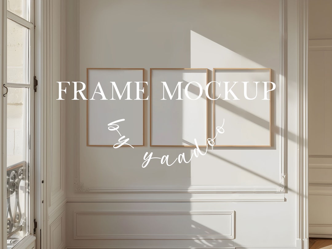 Three Vertical Frames Mockups for Photoshop, DIN A Frame Template for ...