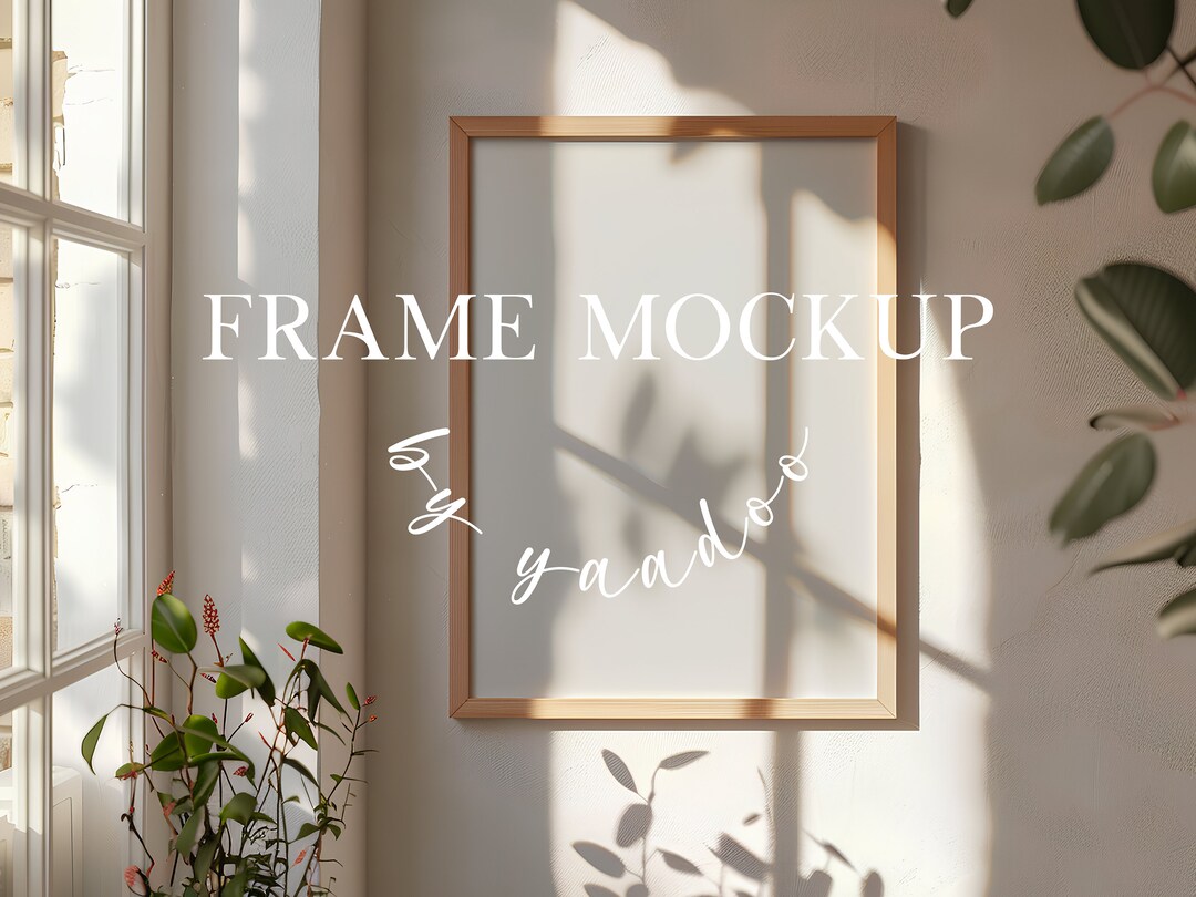 DIN A Vertical Frame Mockup, Frame Template for Photoshop, Wood Frame ...