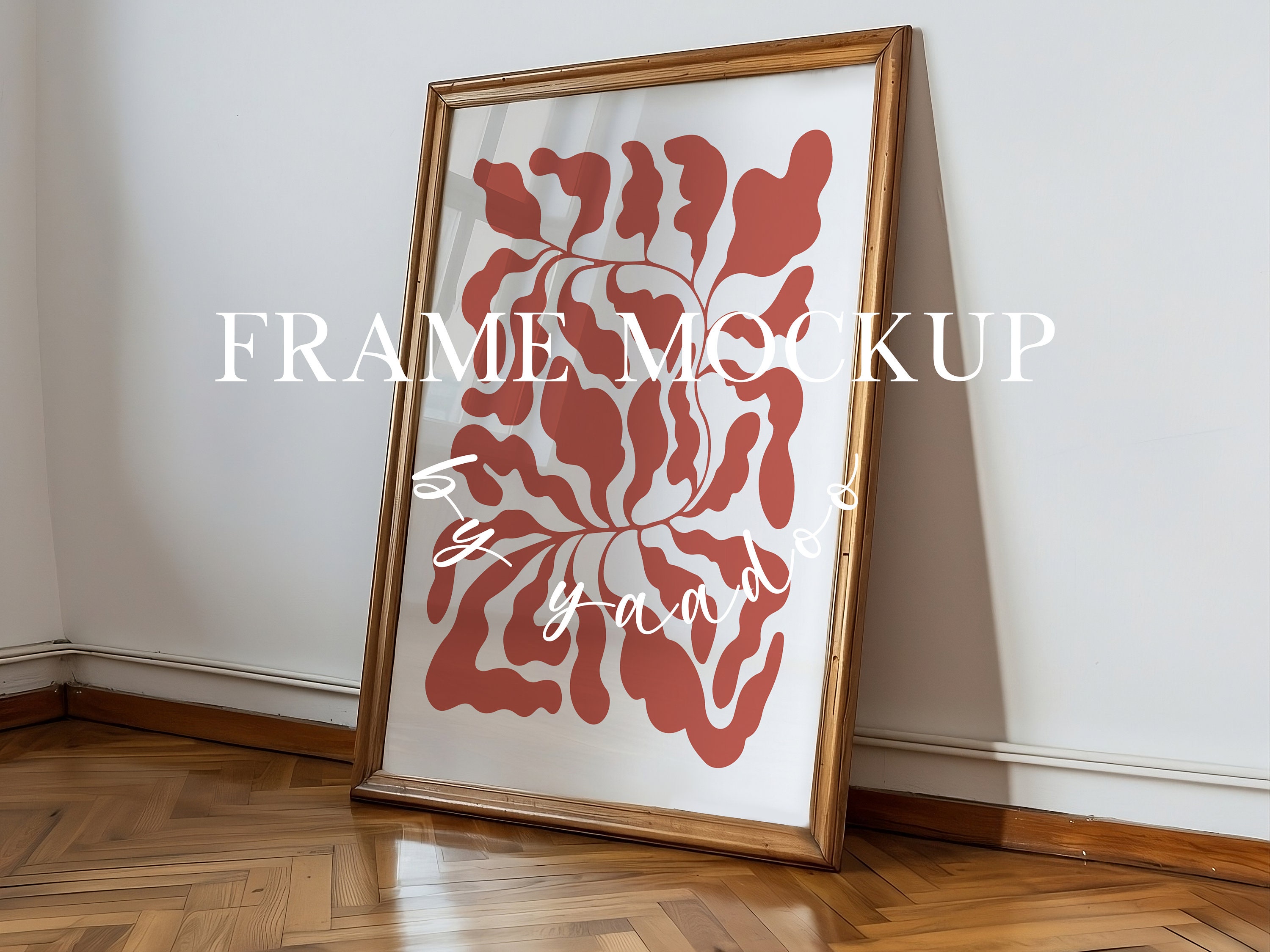 DIN A Vertical Frame Mockup, Frame Template for Photoshop, Wooden Floor ...