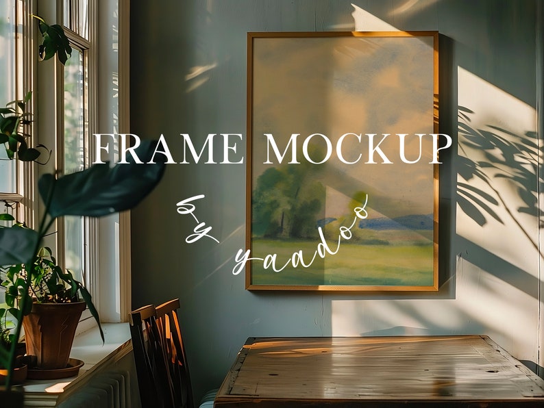 DIN A Vertical Frame Mockup, Frame Template for Photoshop, Wood Frame ...