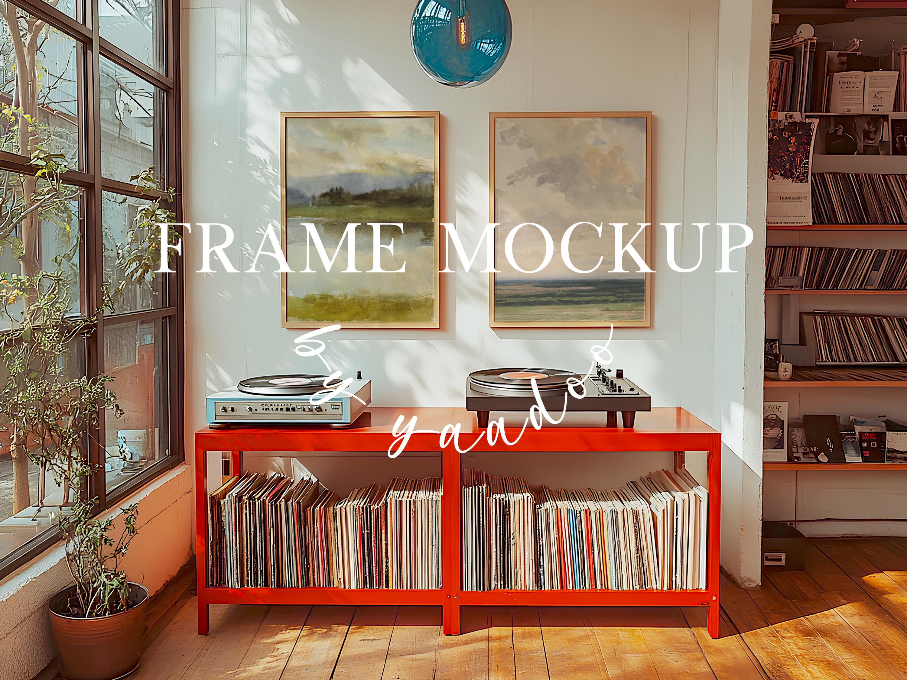Two Frame Mockup, Vertical Frame Mockup for Photoshop, Wood Frame PSD ...