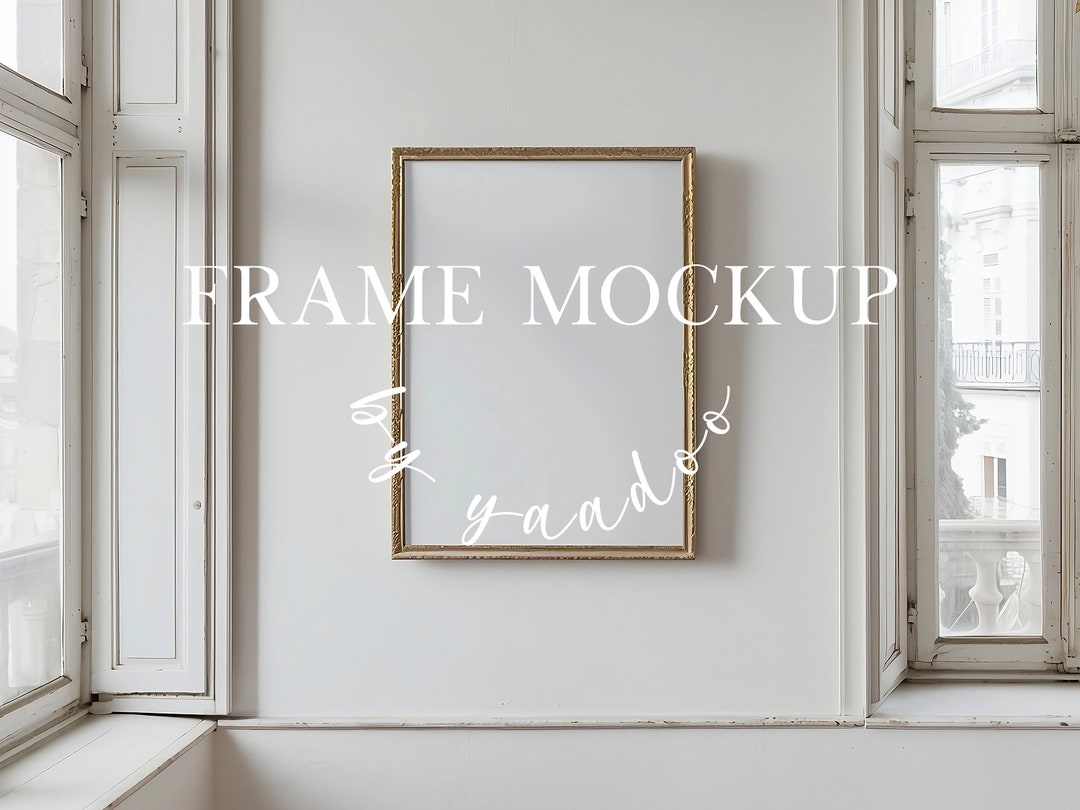 DIN A Vertical Frame Mockup, Frame Template for Photoshop, Wood Frame ...
