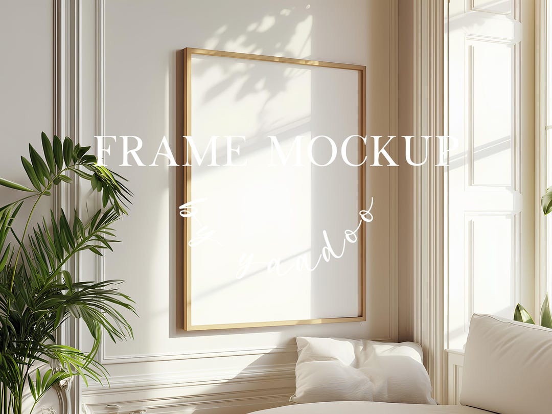 DIN A Vertical Frame Mockup, Frame Template for Photoshop, Wood Frame ...