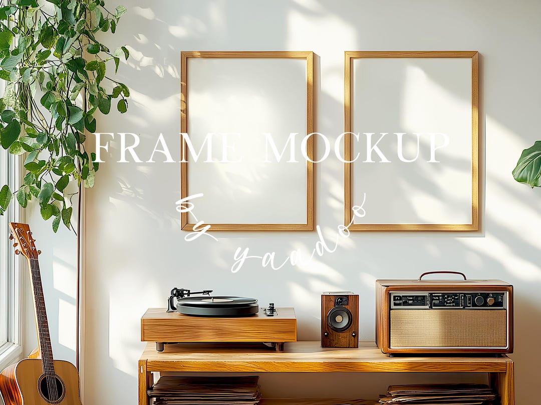 Two Frame Mockup, Vertical Frame Mockup for Photoshop, Wood Frame PSD ...