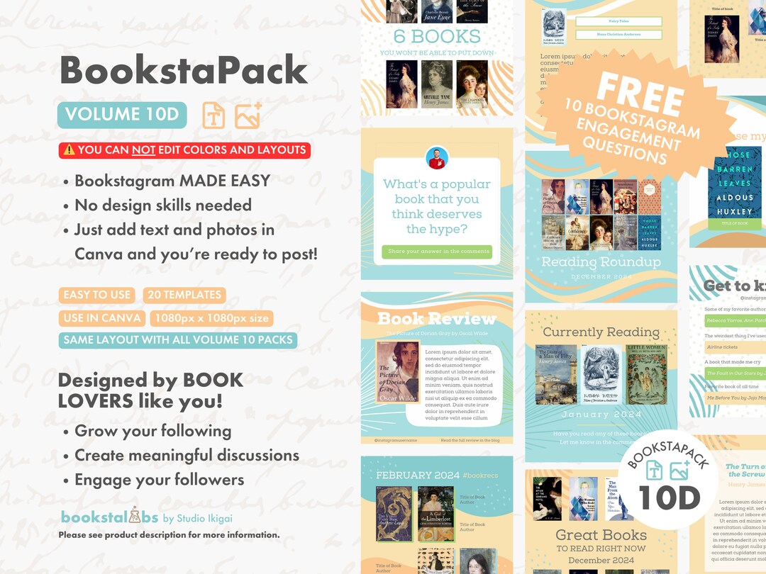 Bookstagram Templates Canva, Book Instagram Template, Instagram ...