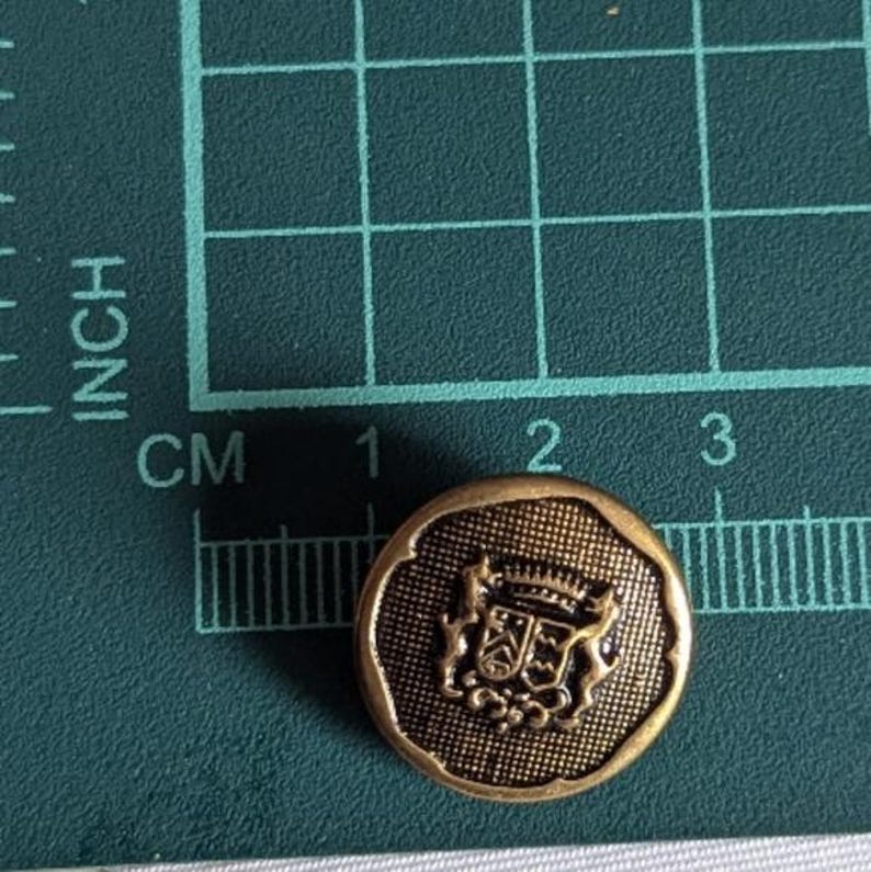 Vintage Reproduction Brass Crest Buttons 5 Total - Etsy