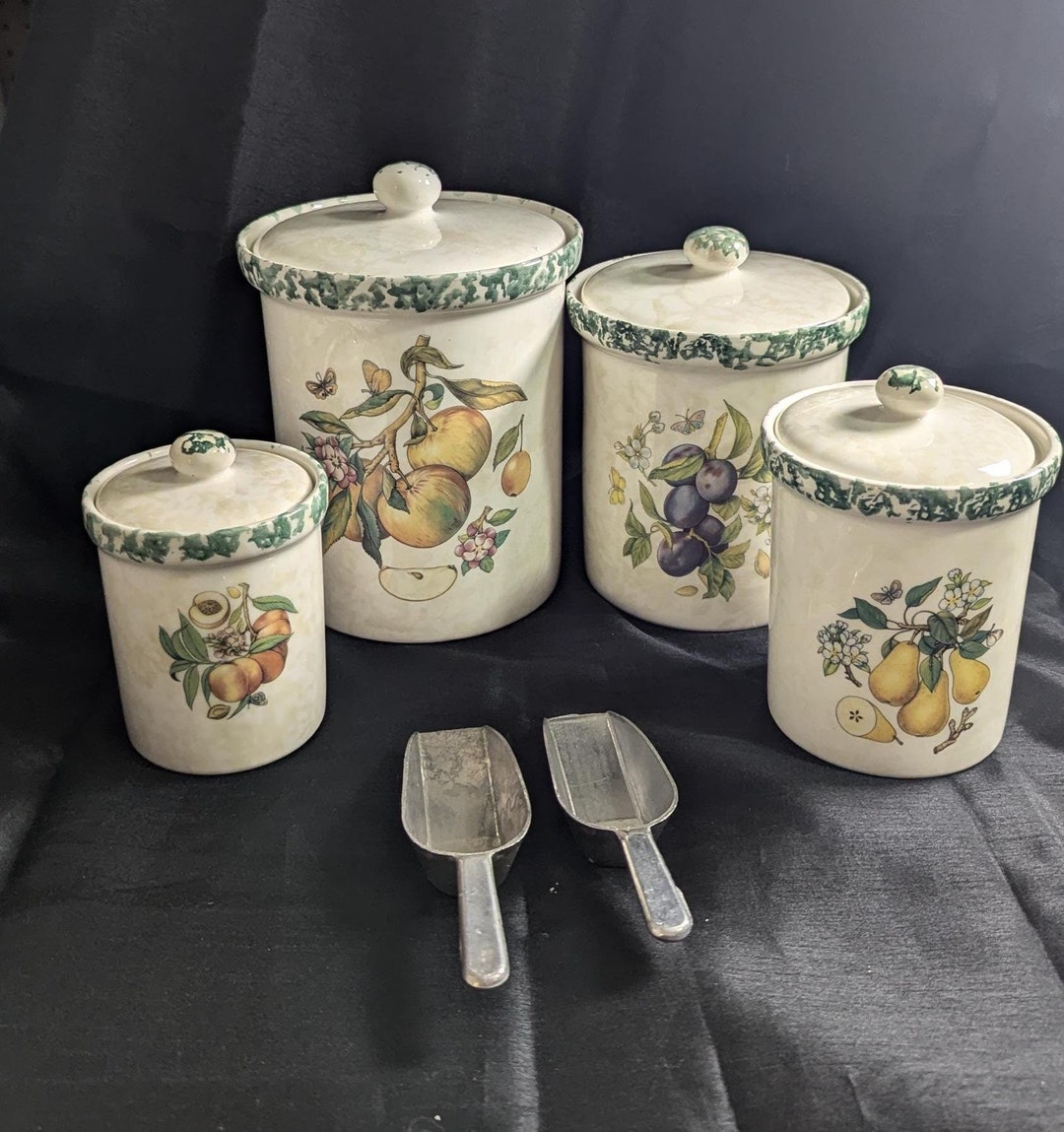 Himark Fruit Ceramic Canister Set, Four Piece Canister Set Made in ...