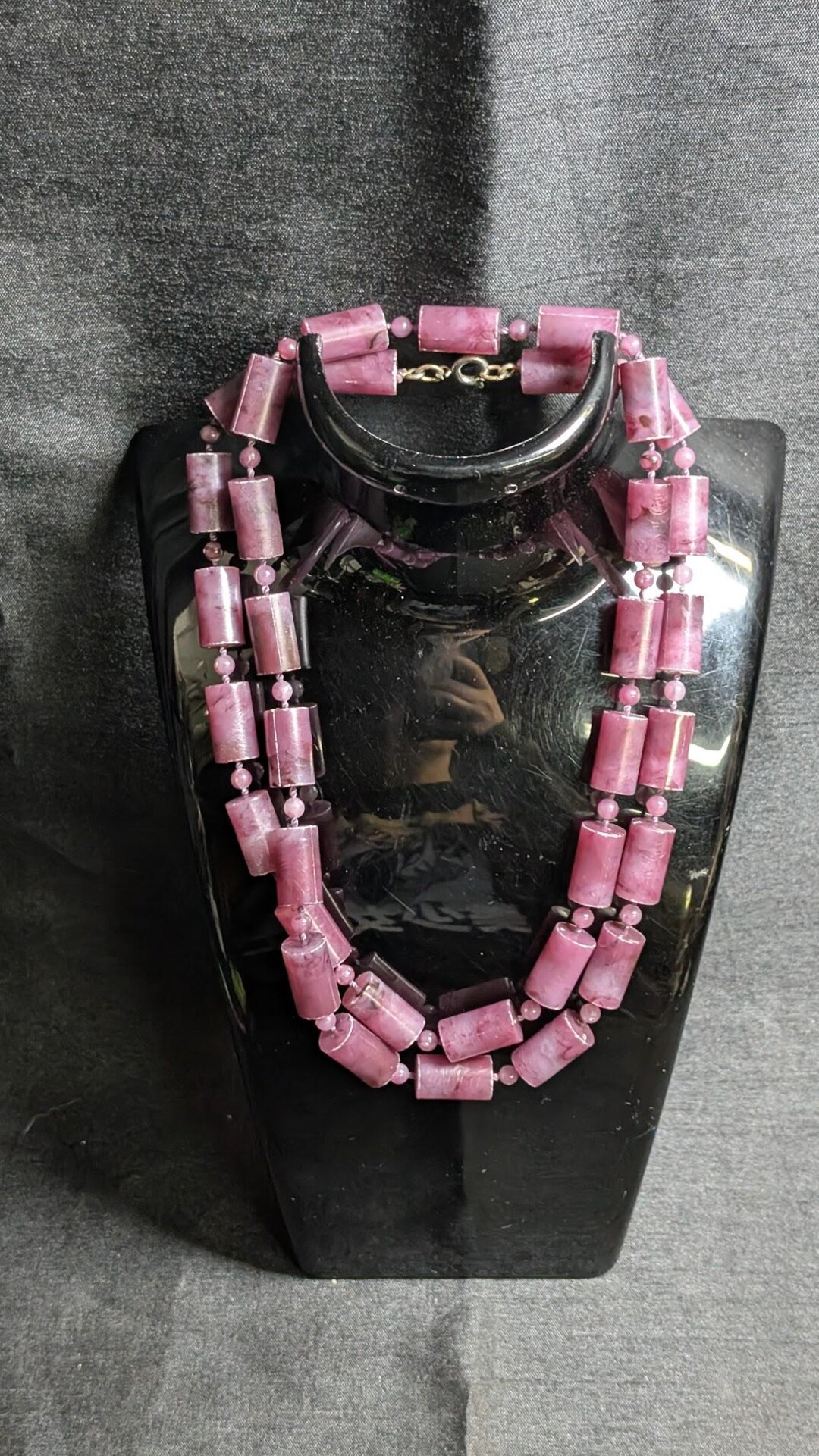Vintage Purple Swirl Smokey Celluloid Necklace - 15 Inches Long - Etsy