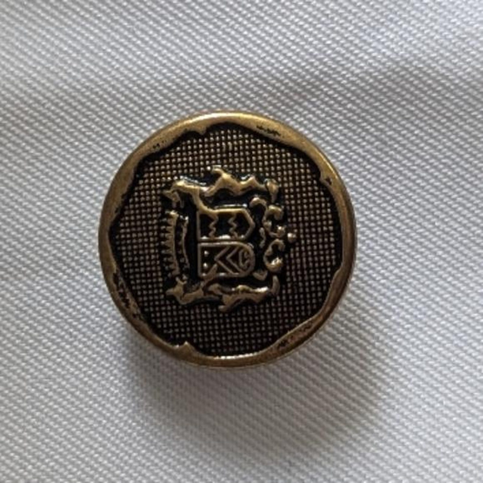Vintage Reproduction Brass Crest Buttons 5 Total - Etsy