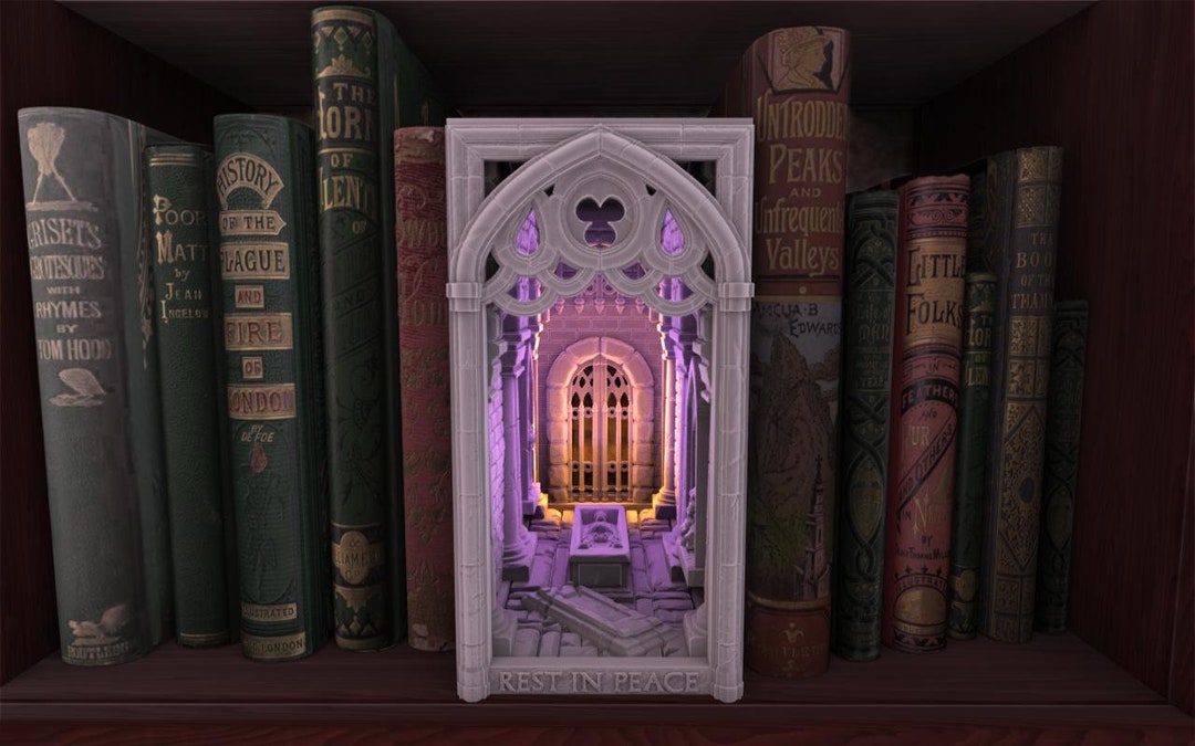 R.I.P Coffin Crypt LED Book Nook Diorama Bookend for Book Shelf - Etsy ...
