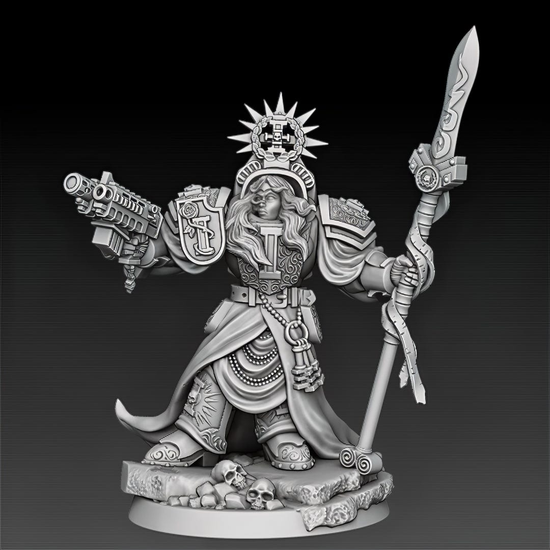 Silver Warden Sister Knight in Heavy Armor - Female Knight Marine - DMG ...