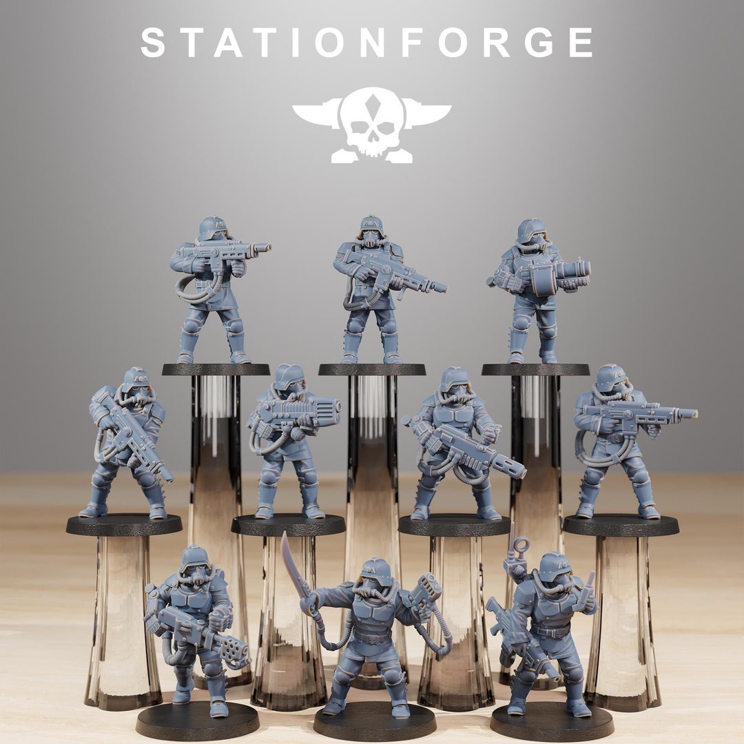 Grim Guard Commandos 10 Minis + Bases - Station Forge - 40k Heroic ...
