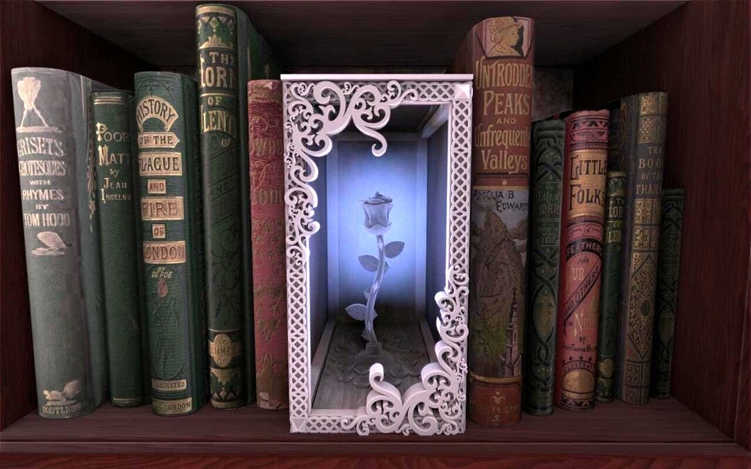 Gothic Rose LED Book Nook - Enchanted Rose - Everlasting Rose ...