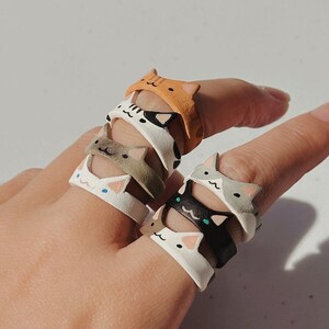 HANDMADE Cat Rings, Kitten Rings, Clay Rings, Cat, Animals, Cute, Cat Jewelry, Cat Lover Gifts ...